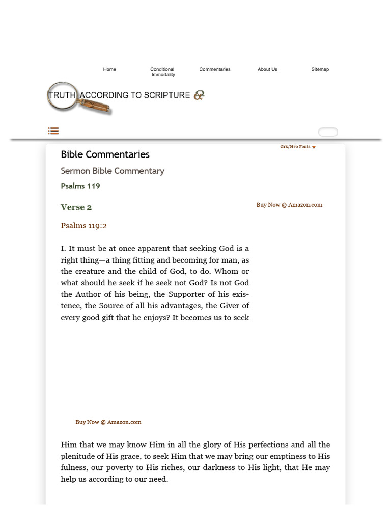 Psalms 119 Commentary - The Sermon Bible Commentary | PDF | Prayer ...