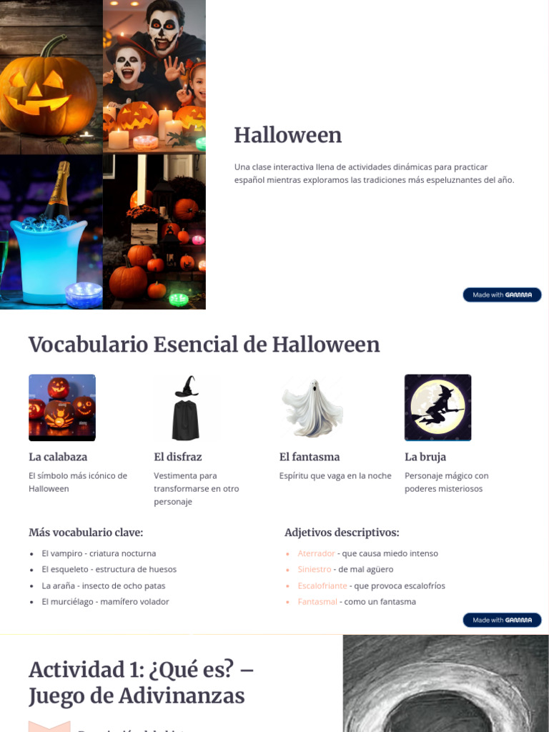 Actividades de Español para Halloween | PDF | Víspera de Todos los ...