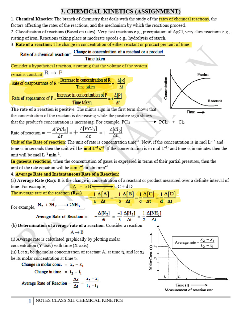 Chemical Kinetics: Rates and Factors | PDF | Reaction Rate | Activation ...