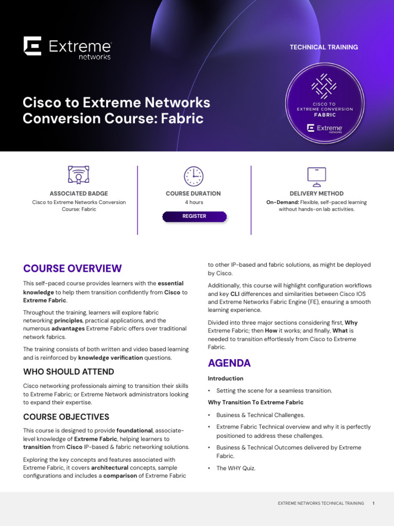 Cisco to Extreme Fabric Course Guide | PDF | Cognition | Learning