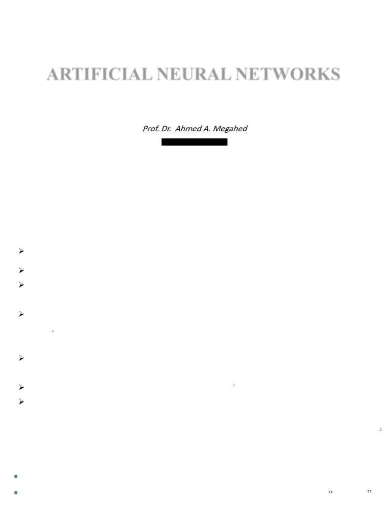 Artificial Neural Networks - F | PDF | Neuron | Machine Learning