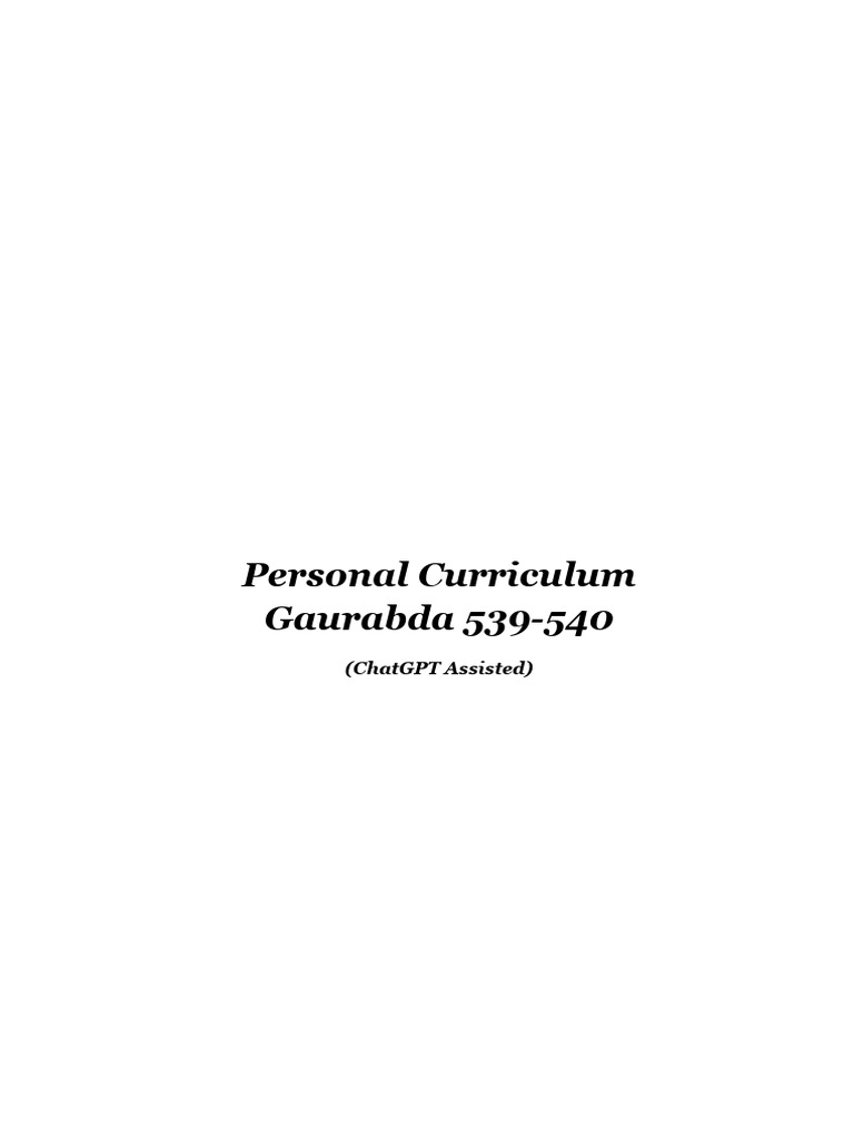 Personal Curriculum For Gaurabda 539-540 | PDF | Bhakti | Indian Philosophy