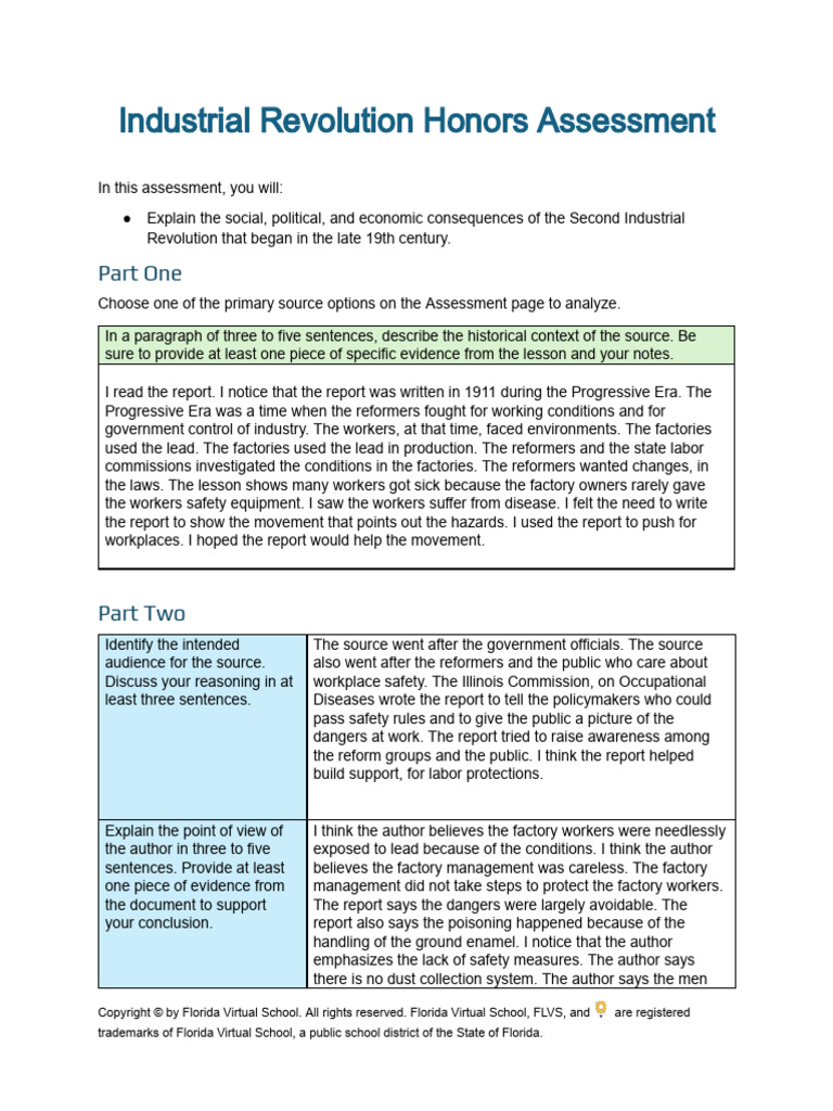 Second Industrial Revolution Report Analysis | PDF | Occupational ...