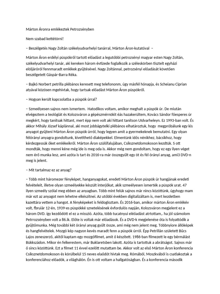 Nagy Zoltan Marton Aron | PDF