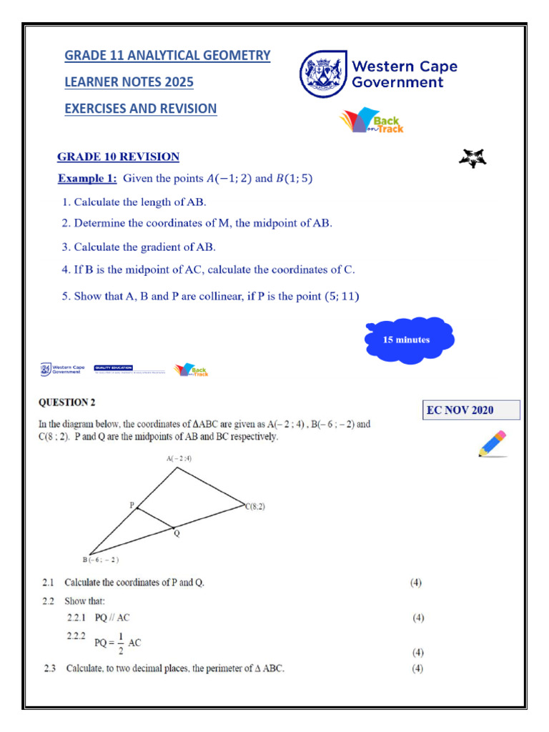 Grade 11 Analytical Geometry Notes | PDF