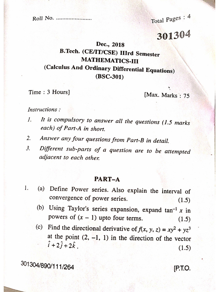 Previous Year Question Papers | PDF