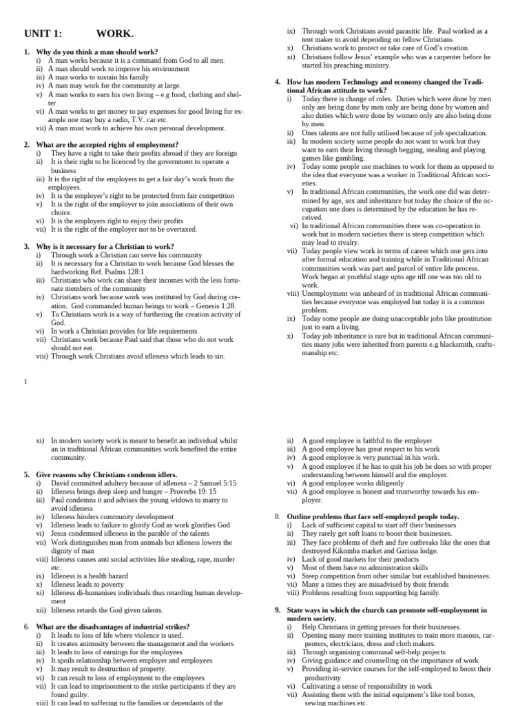 Cre Course Form 4 | PDF | Employment | Poverty