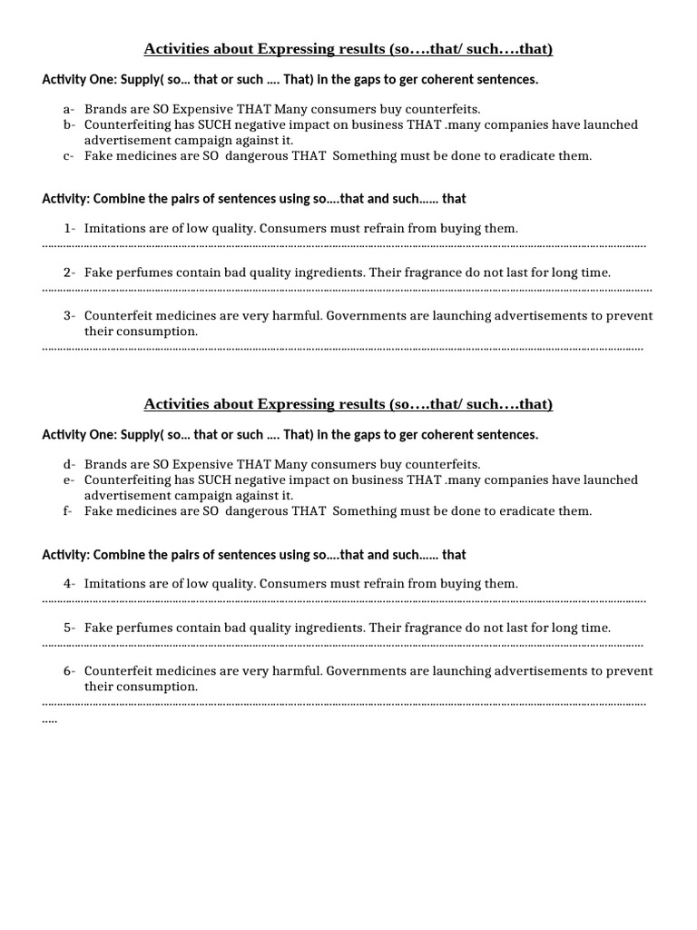 Activities About Expressing Results | PDF