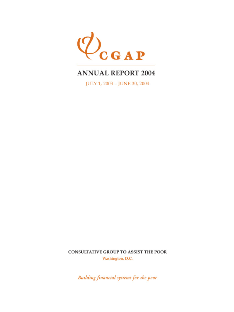 CGAP Annual Report Dec 2004 | PDF | Microfinance | Microcredit