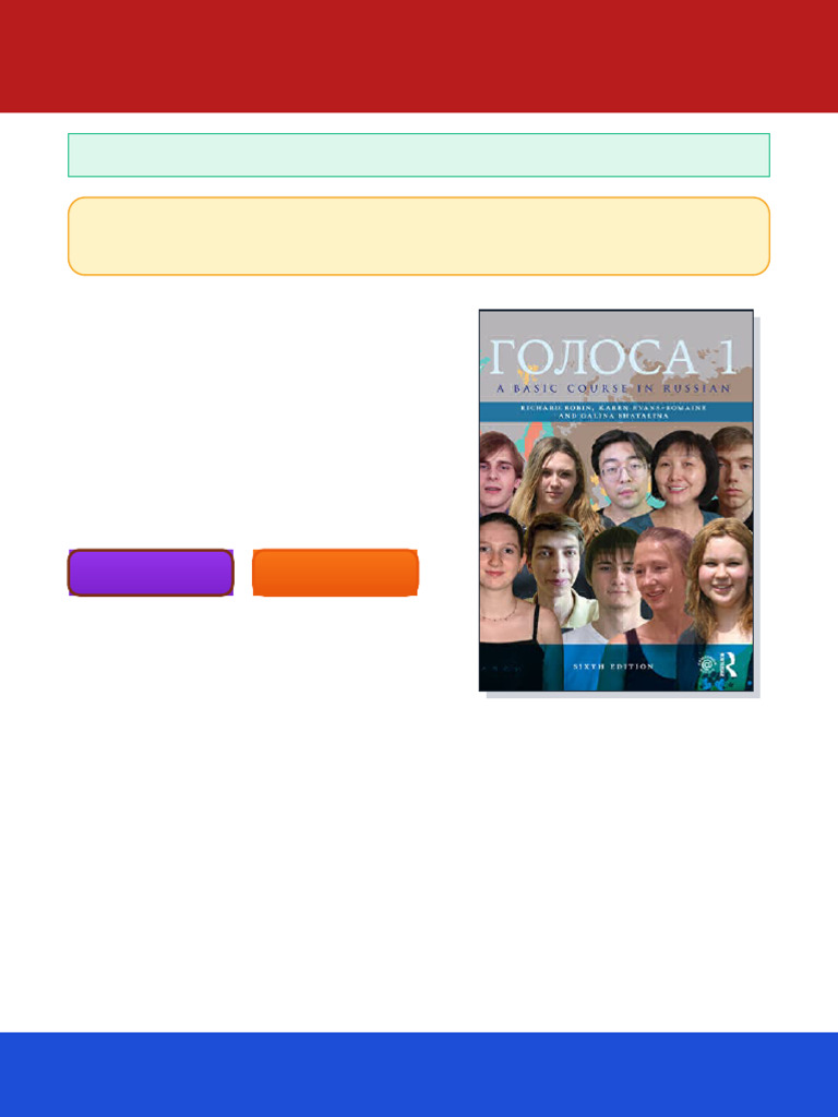Golosa A Basic Course in Russian Book One 6th Edition Robin Ebook 2025 ...