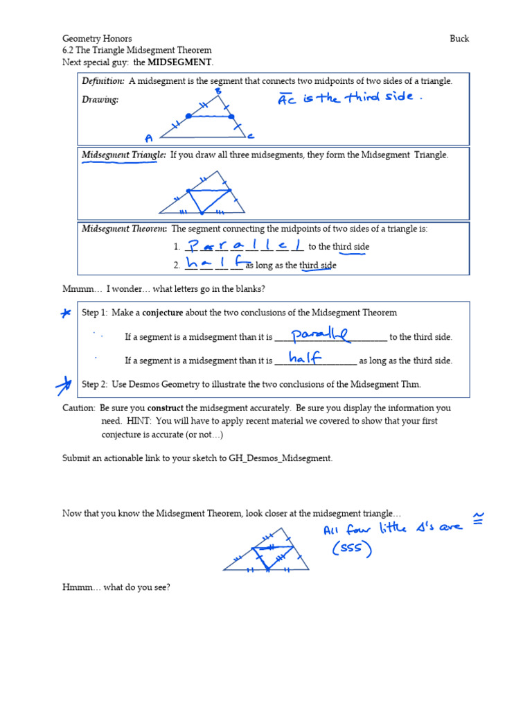 6.2 The Triangle Midsegment Theorem | PDF