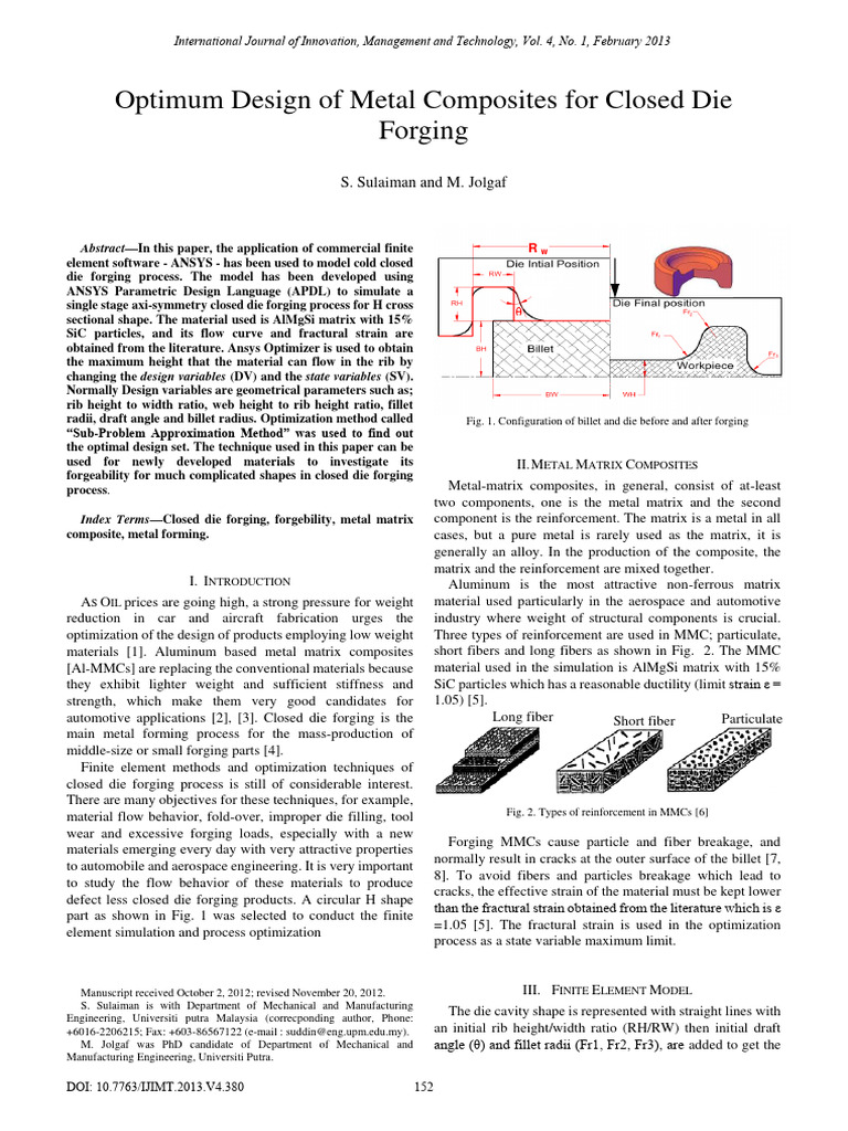 Optimizing Closed Die Forging with ANSYS | PDF | Composite Material ...
