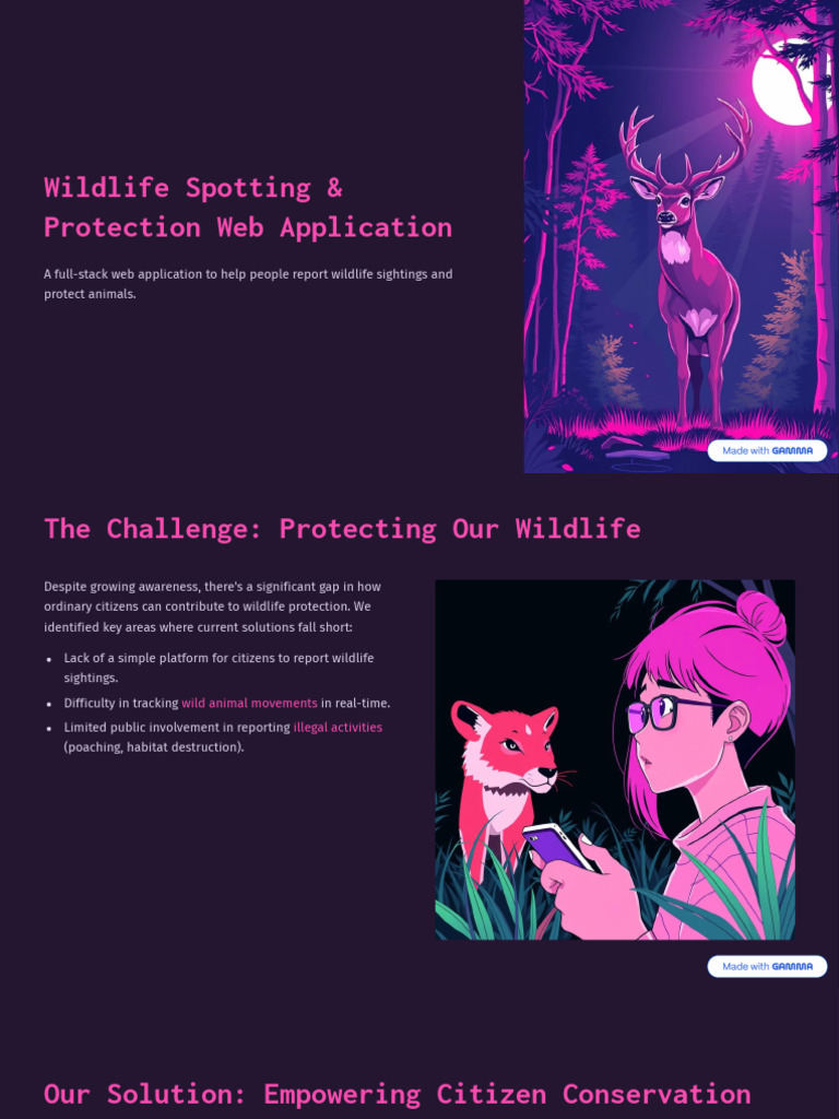 Wildlife Spotting and Protection Web Application | PDF | Wildlife | Web Application