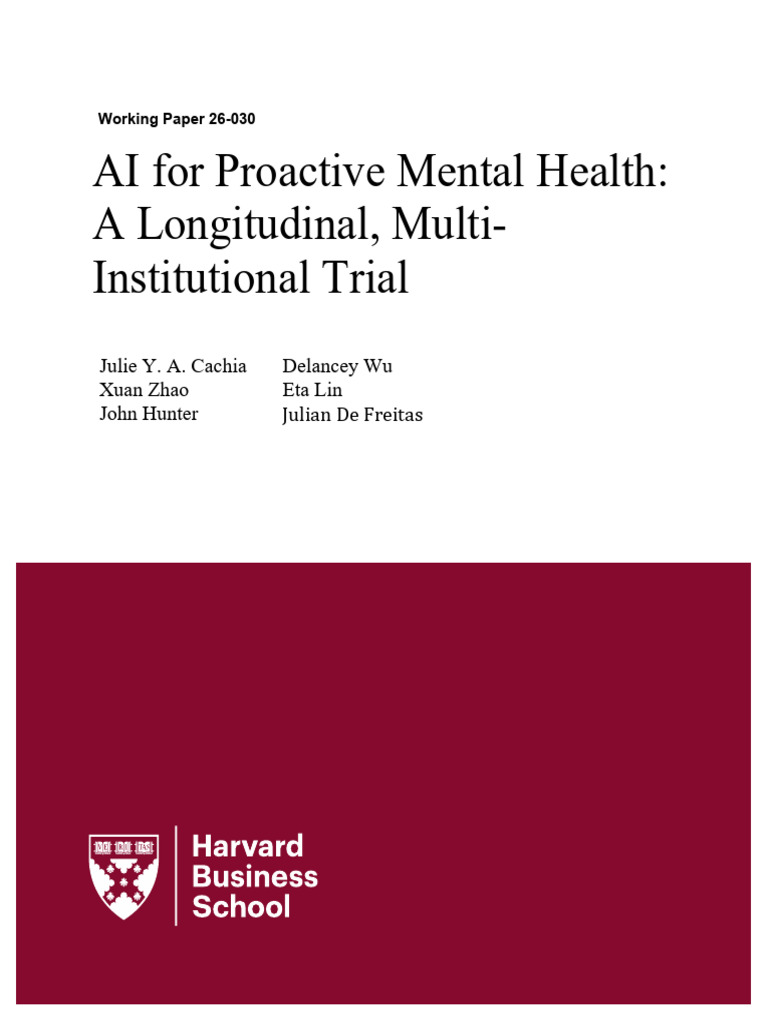 AI For Proactive Mental Health - A Longitudinal, MultiInstitutional ...