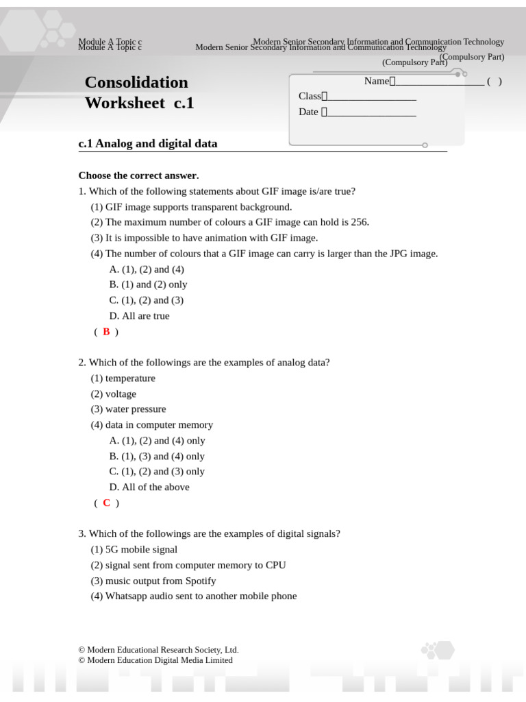 Ac1 ConsolidationWS T Eng | PDF | Digital Signal | Optical Character ...