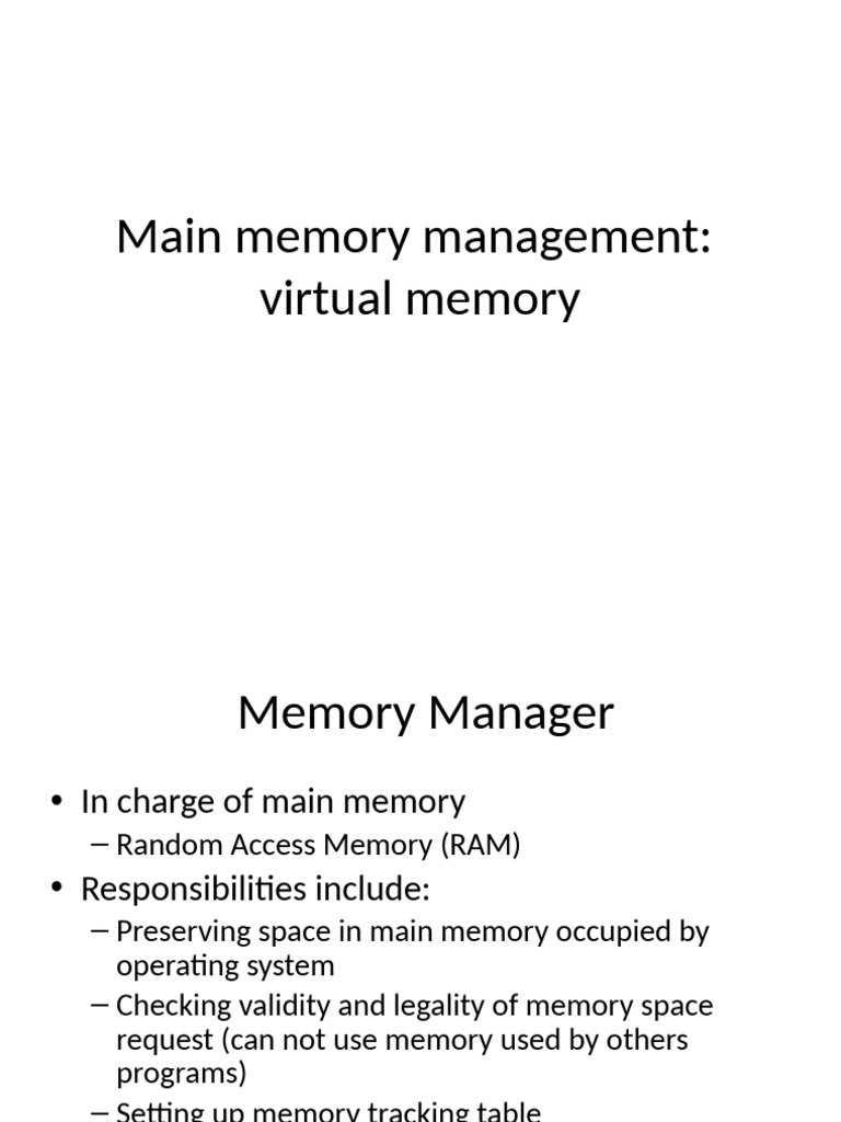 Lecture 11 Main Memory and Virtual Memory | PDF | Computer Data Storage ...