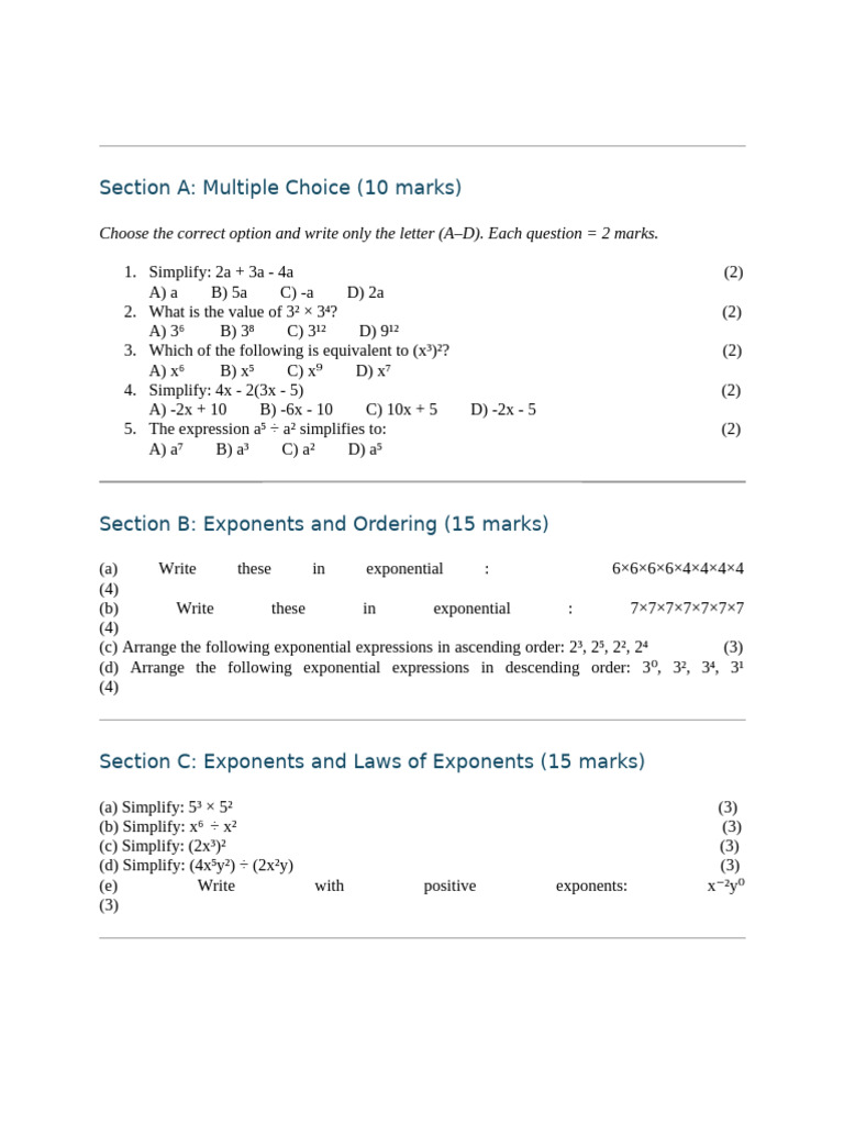 Final Mathematics Grade 8 Test | PDF