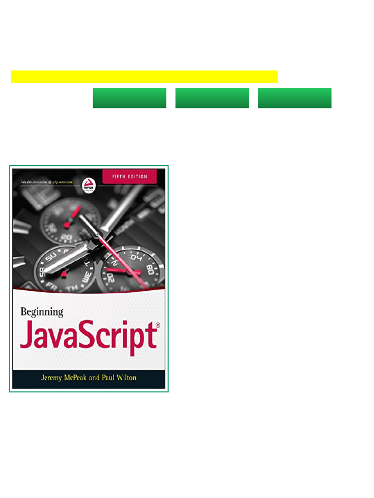 Beginning JavaScript 5th Edition Jeremy Mcpeak Newest Edition 2025 ...