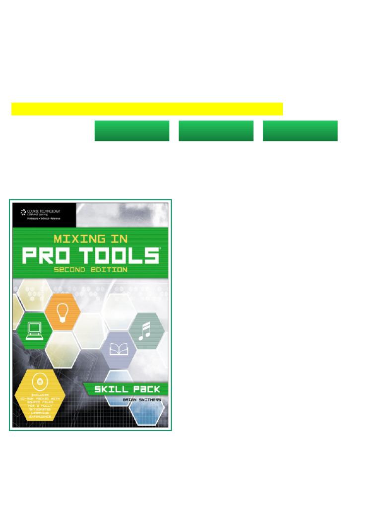 Mixing in Pro Tools Skill Pack 2nd Edition Brian Smithers Online ...