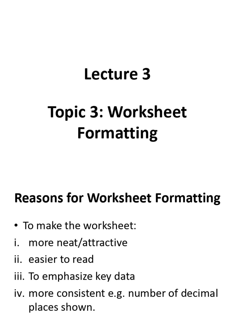Lecture 3 Worksheet Formatting | PDF | Button (Computing) | Typefaces