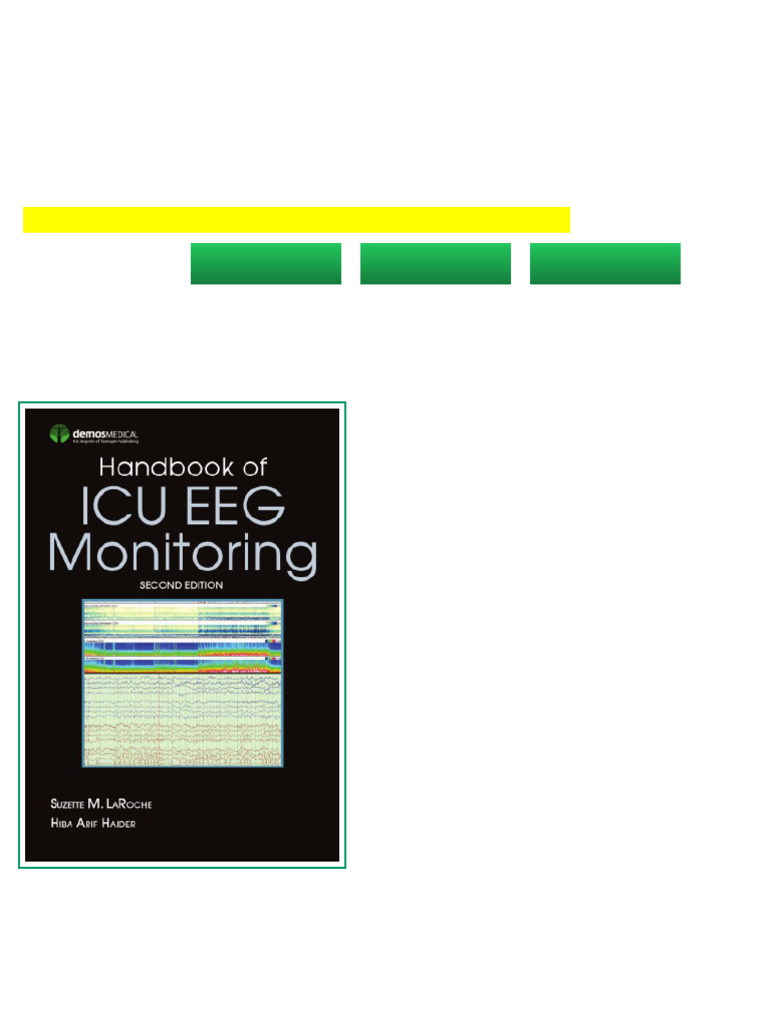 Handbook of ICU EEG Monitoring 2nd Edition Edition Suzette Laroche ...