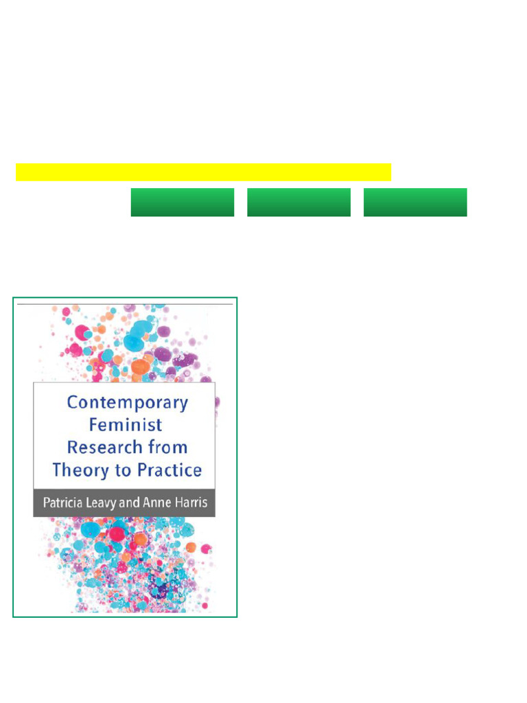 (Ebook) Contemporary Feminist Research From Theory To Practice by ...