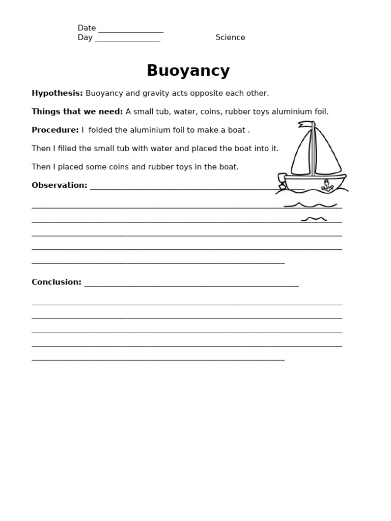 Buoyancy Investigation | PDF