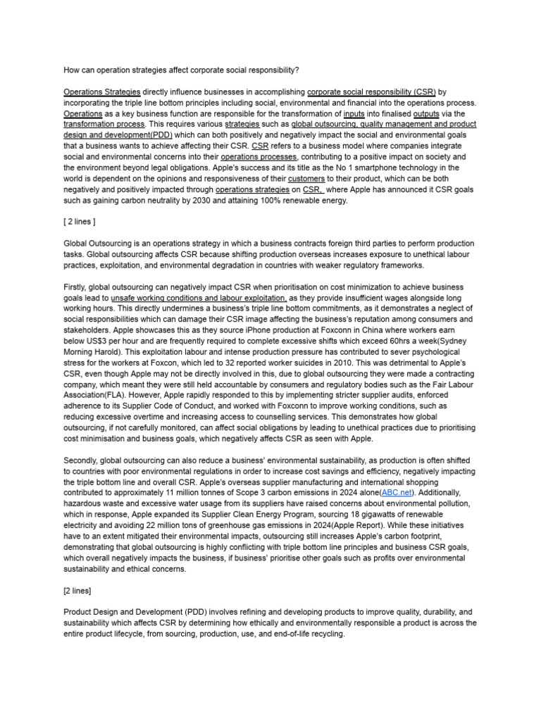 Finalised Business Essay (15) | PDF | Corporate Social Responsibility ...