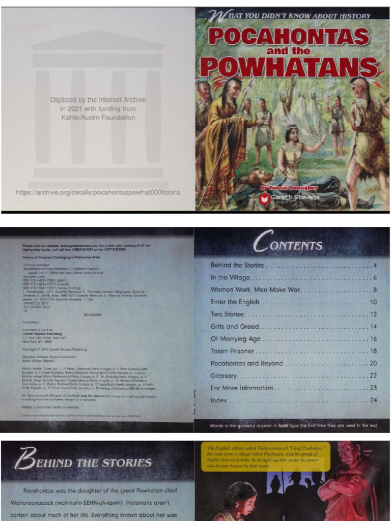 W16 - Pocahontas and The Powhatan (Non-Fiction Text) | PDF