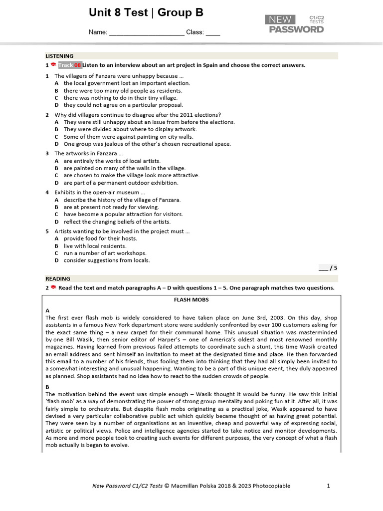 New Password C1 C2 UT 8B | PDF