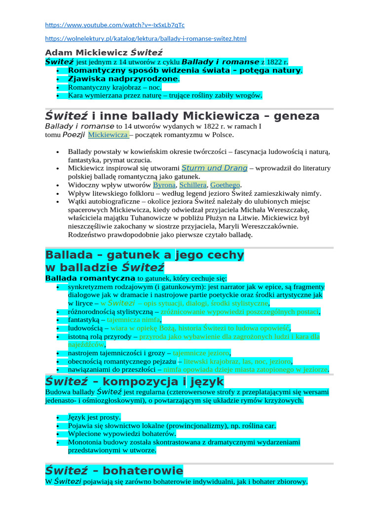 Adam Mickiewicz Świteź | PDF