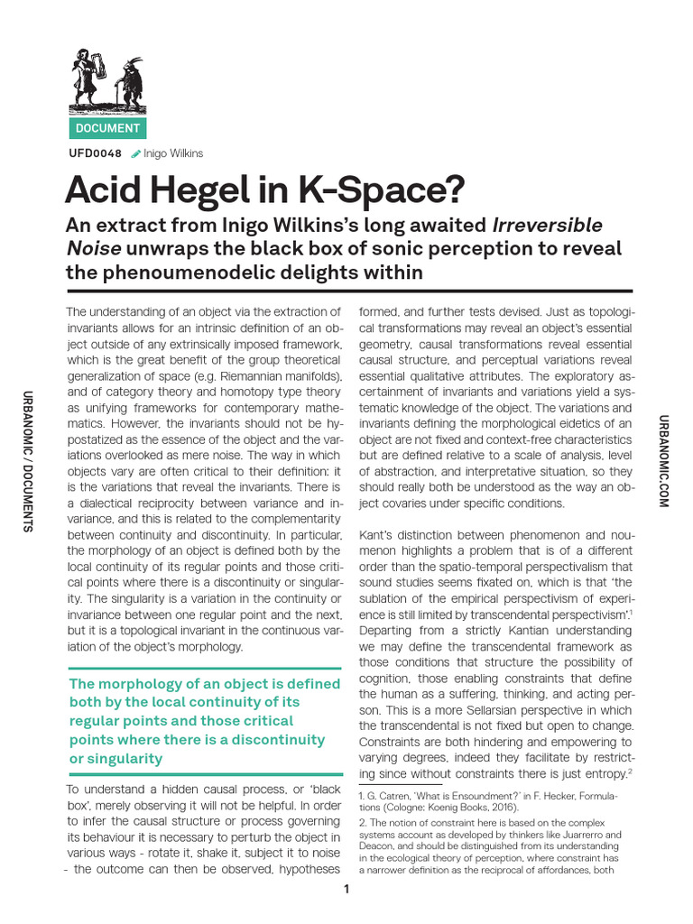 Urb Doc 048 INIGO Rev1 | PDF | Noumenon | Concept