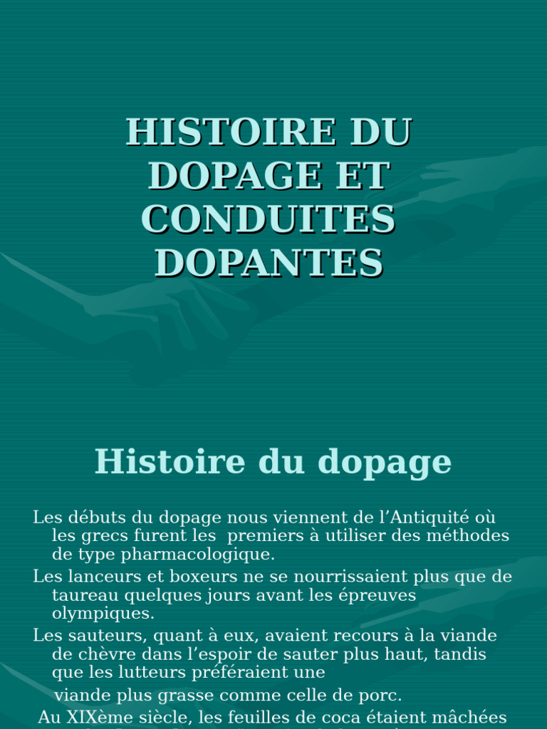 Histoire et enjeux du dopage sportif | PDF | Dopage (sport)