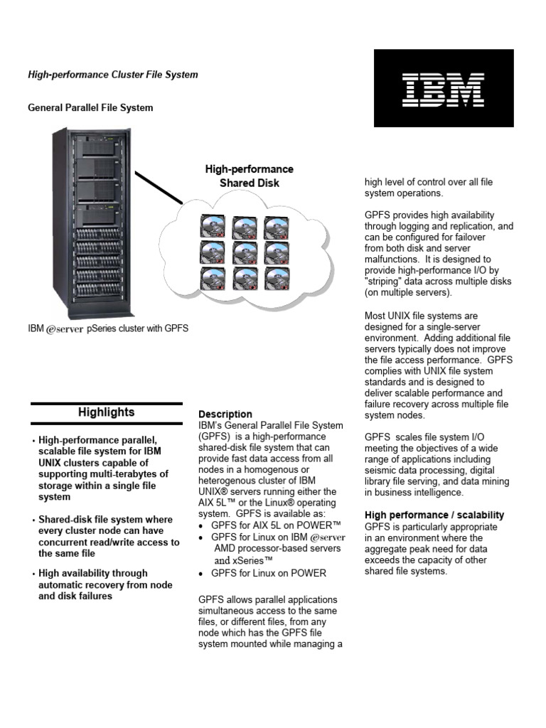 Anuncio_eServer_pSeries-Cluster | PDF | File System | Computer Cluster
