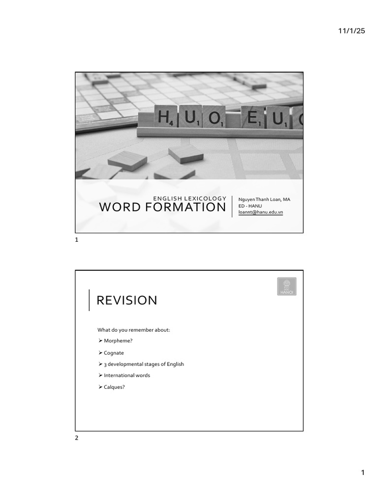 English Lexicology: Word Formation Processes | PDF | Word | Morphology ...