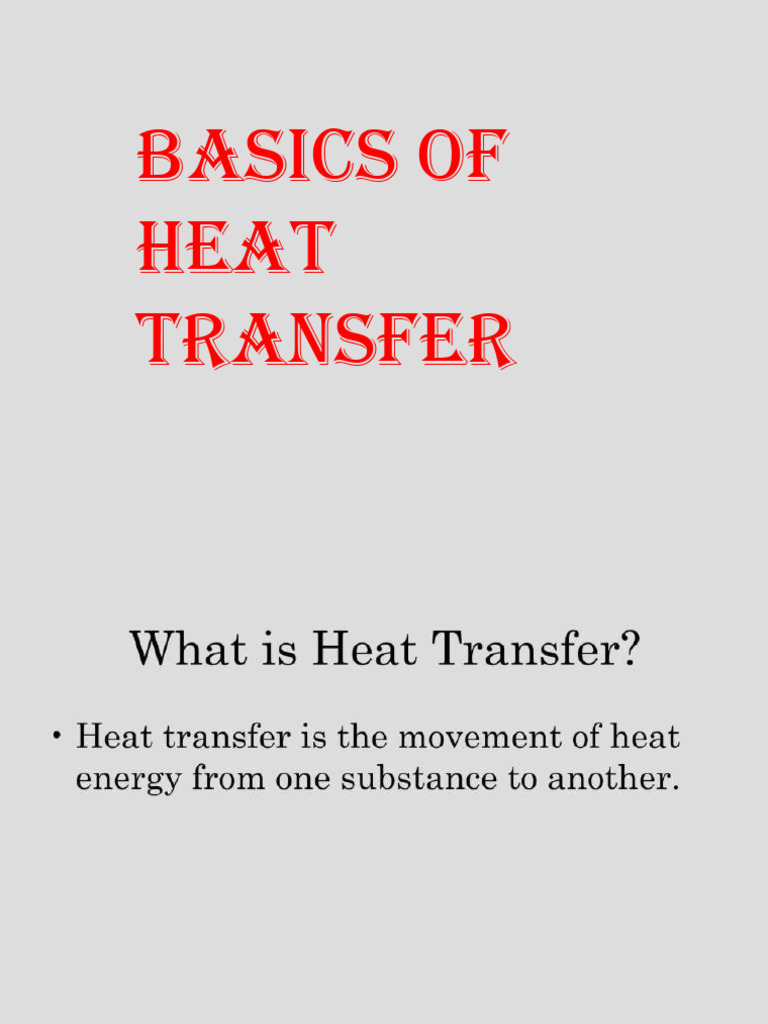Basic of Heat Transfer | PDF