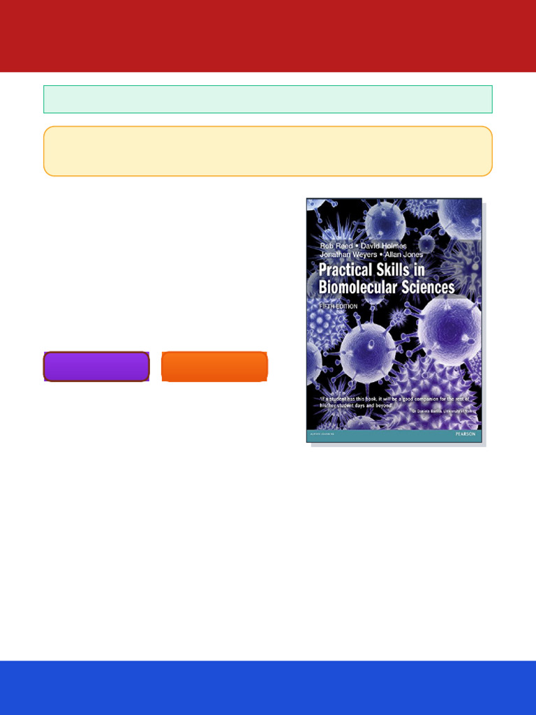 Practical Skills in Biomolecular Sciences Rob Reed Ebook Premium ...