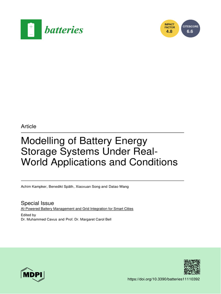 Batteries 11 00392 With Cover | PDF | Lithium Ion Battery | Energy Storage