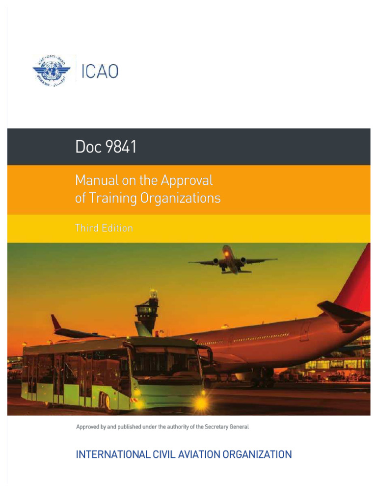 ICAO Manual on Training Organization Approval | PDF | Verification And ...