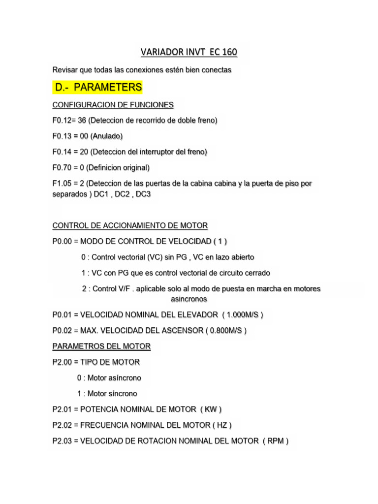 Configuración y Autotuning Variador INVT EC 160 | PDF | Bienes ...