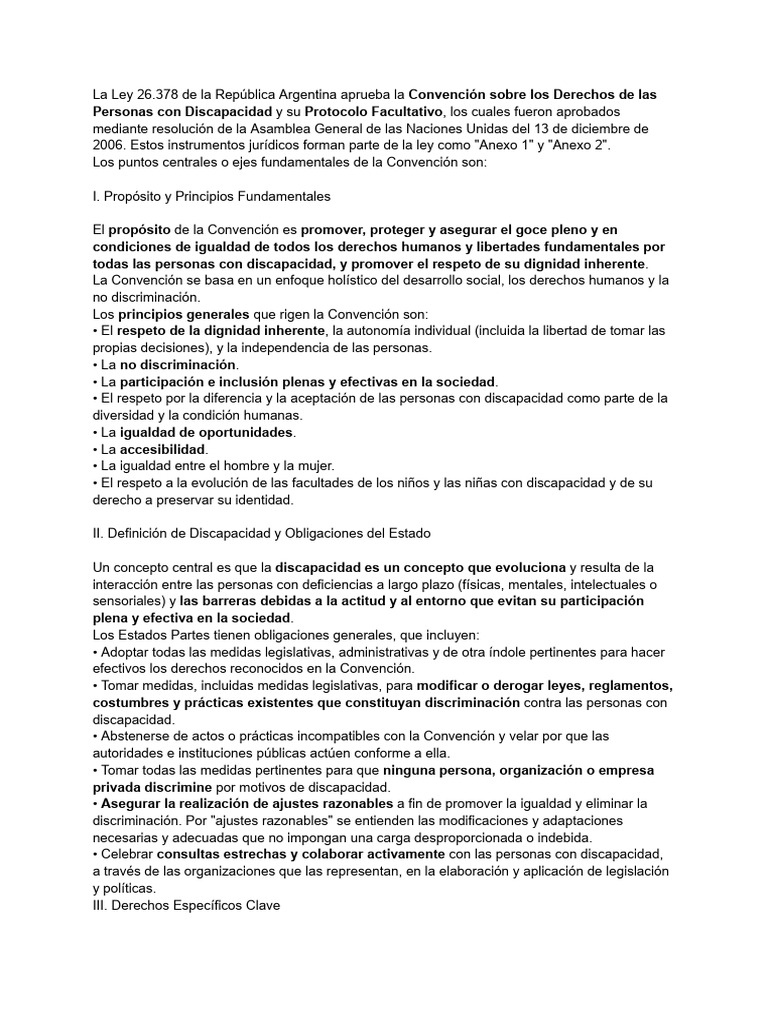 Ley Nacional 26.378 | PDF | Invalidez | Accesibilidad