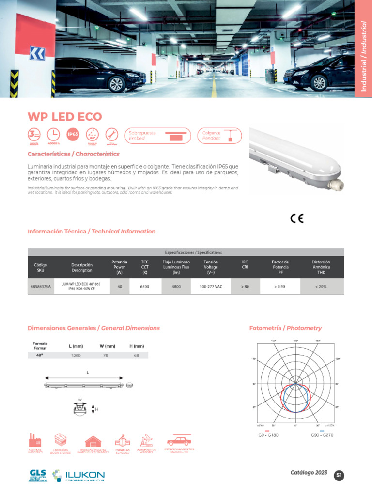 WP Led Eco: Wet Locations. It Is Ideal For Parking Lots, Outdoors, Cold ...