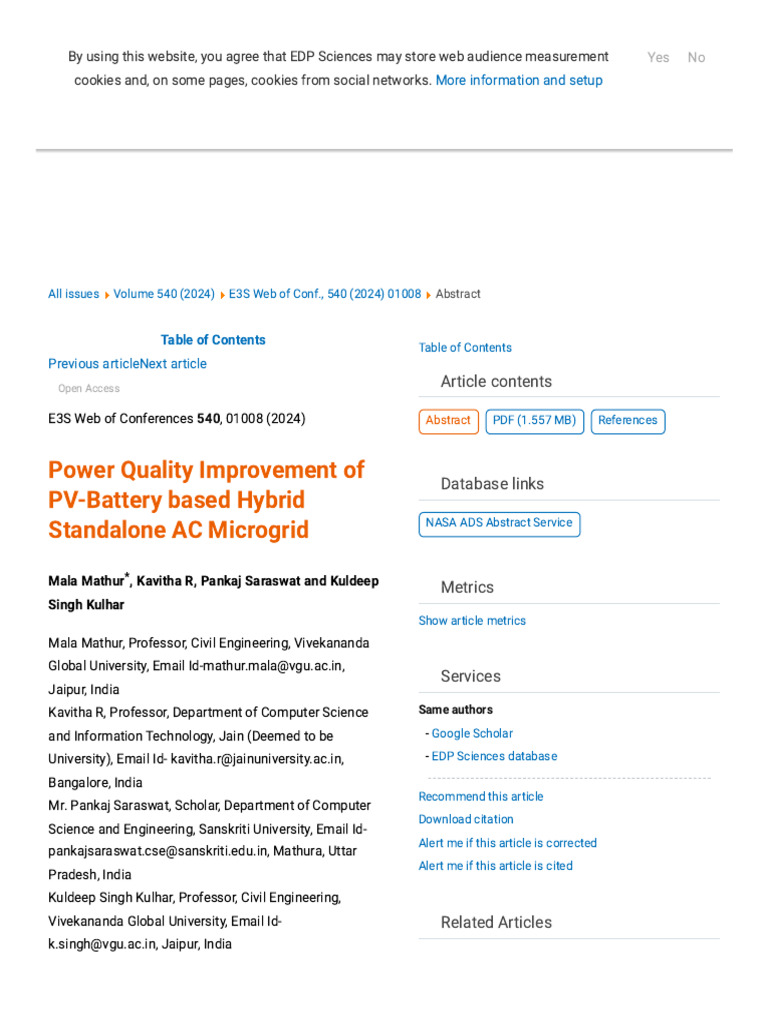 1.Power Quality Improvement of PV-Battery based Hybrid Standalone AC ...