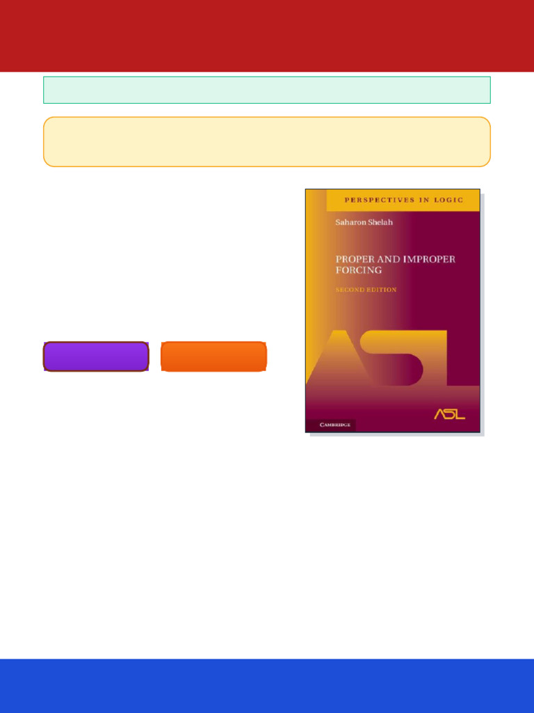 Proper and Improper Forcing 2nd Edition Saharon Shelah ebook reading ...