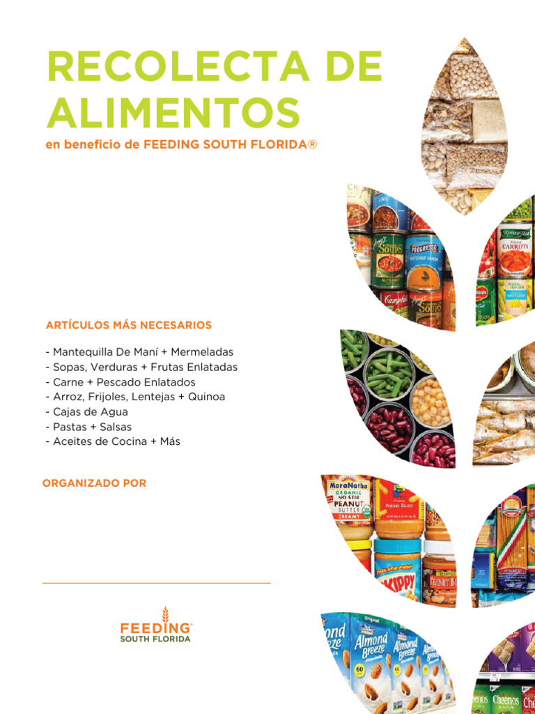 Food Drive Customizable Flyer - Feeding South Florida - Spanish | PDF