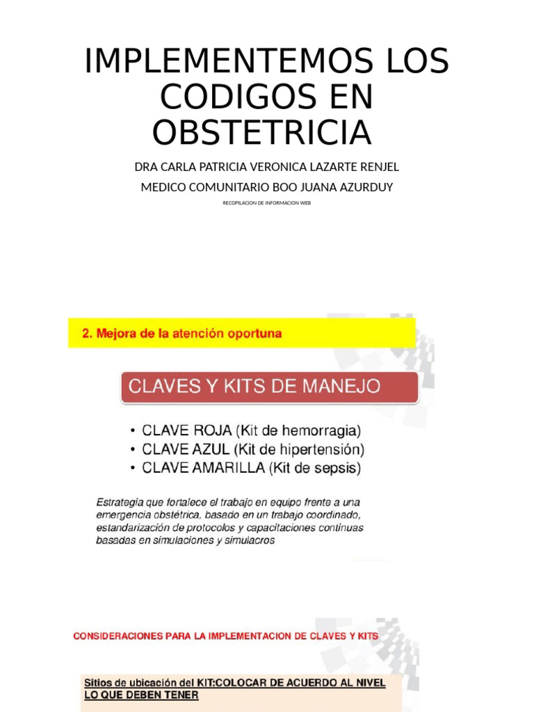 Códigos en Obstetricia: Guía Práctica | PDF
