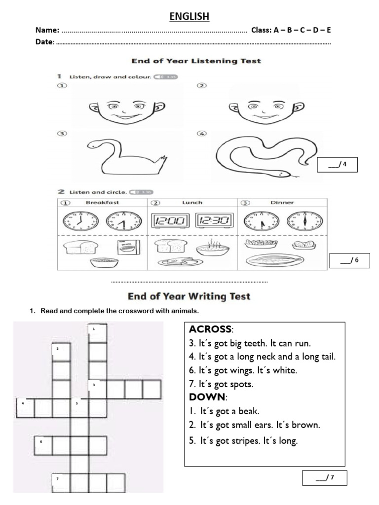 Last Test 5th Grade November 2025 | PDF