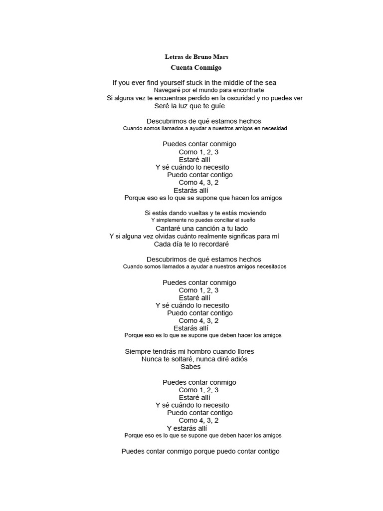 Bruno Mars Letras | PDF