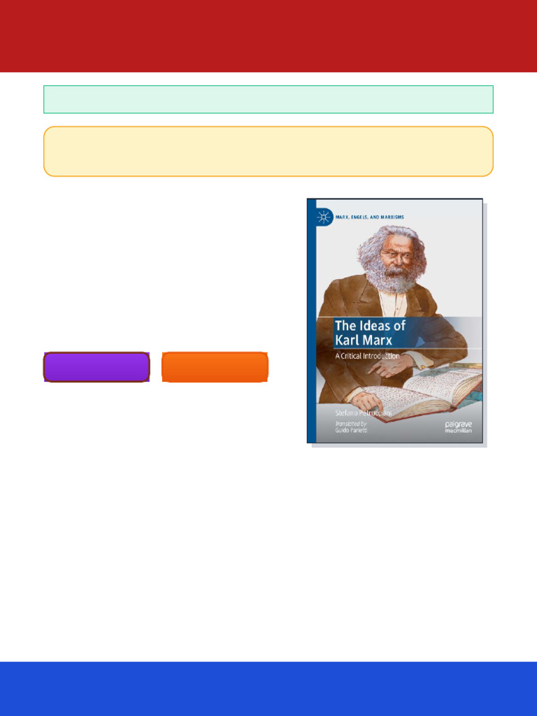 The Ideas of Karl Marx: A Critical Introduction 1st Edition Stefano ...