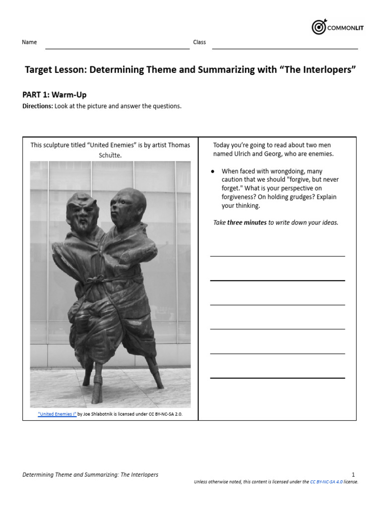 The Interlopers Target Lesson STUDENT COPY 1.5v | PDF